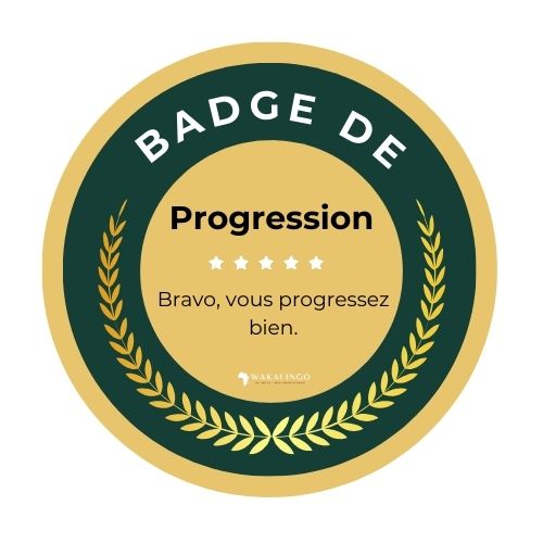 Badge de progression - Niveau 2 - Language learning platform